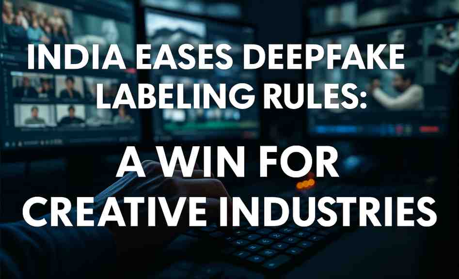 India Eases Deepfake Labeling Rules: A Win for Creative.....